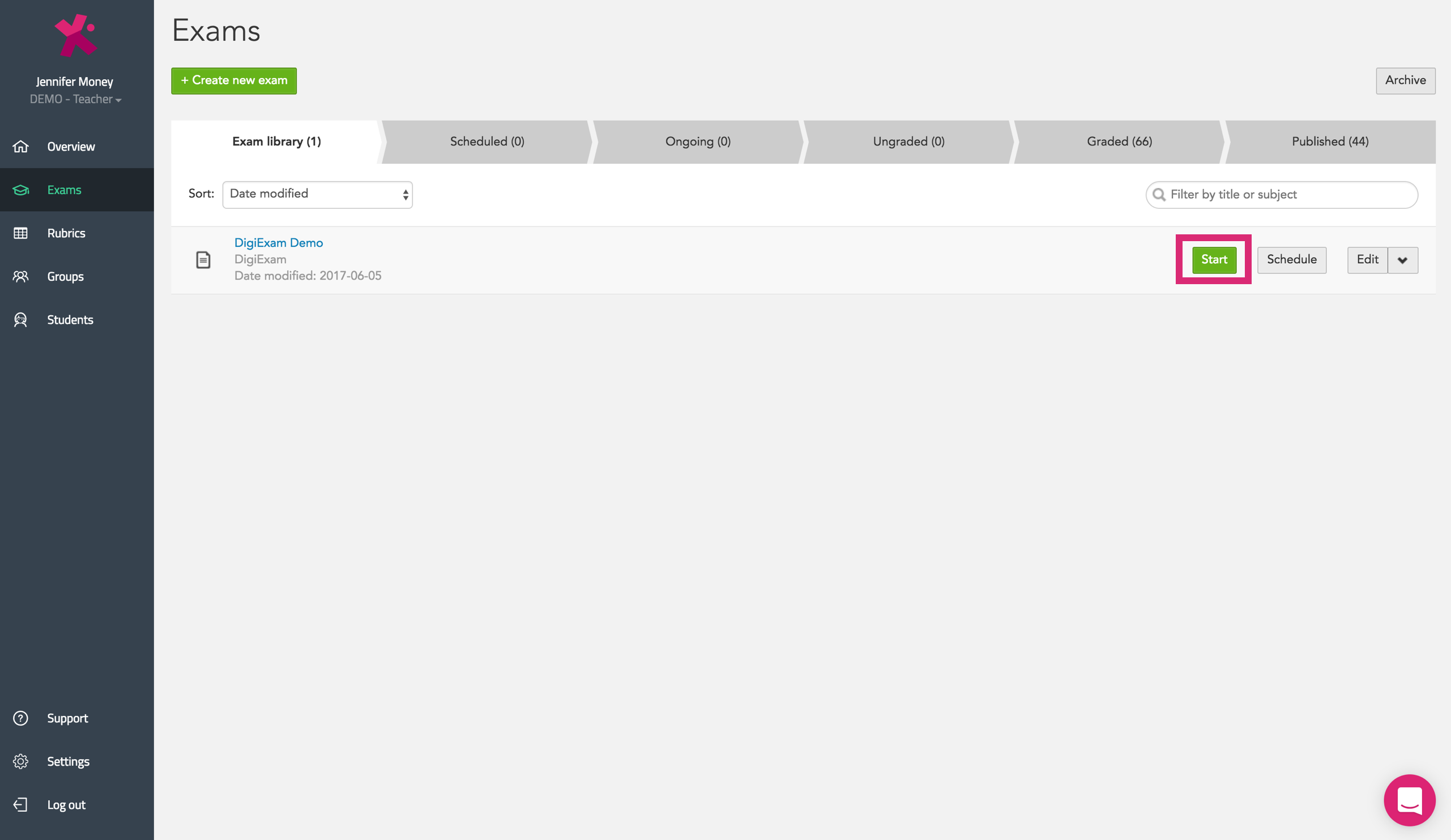 Start an exam – DigiExam Knowledge Center