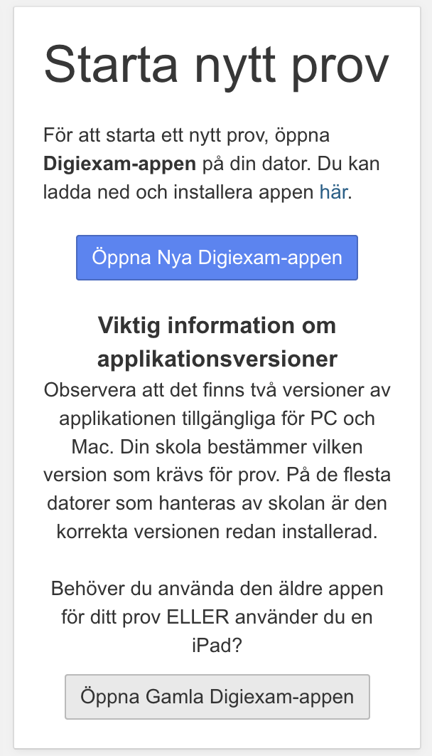 Ny uppdatering: Inloggning till Digiexam-appen – Digiexam Kunskapscentrum